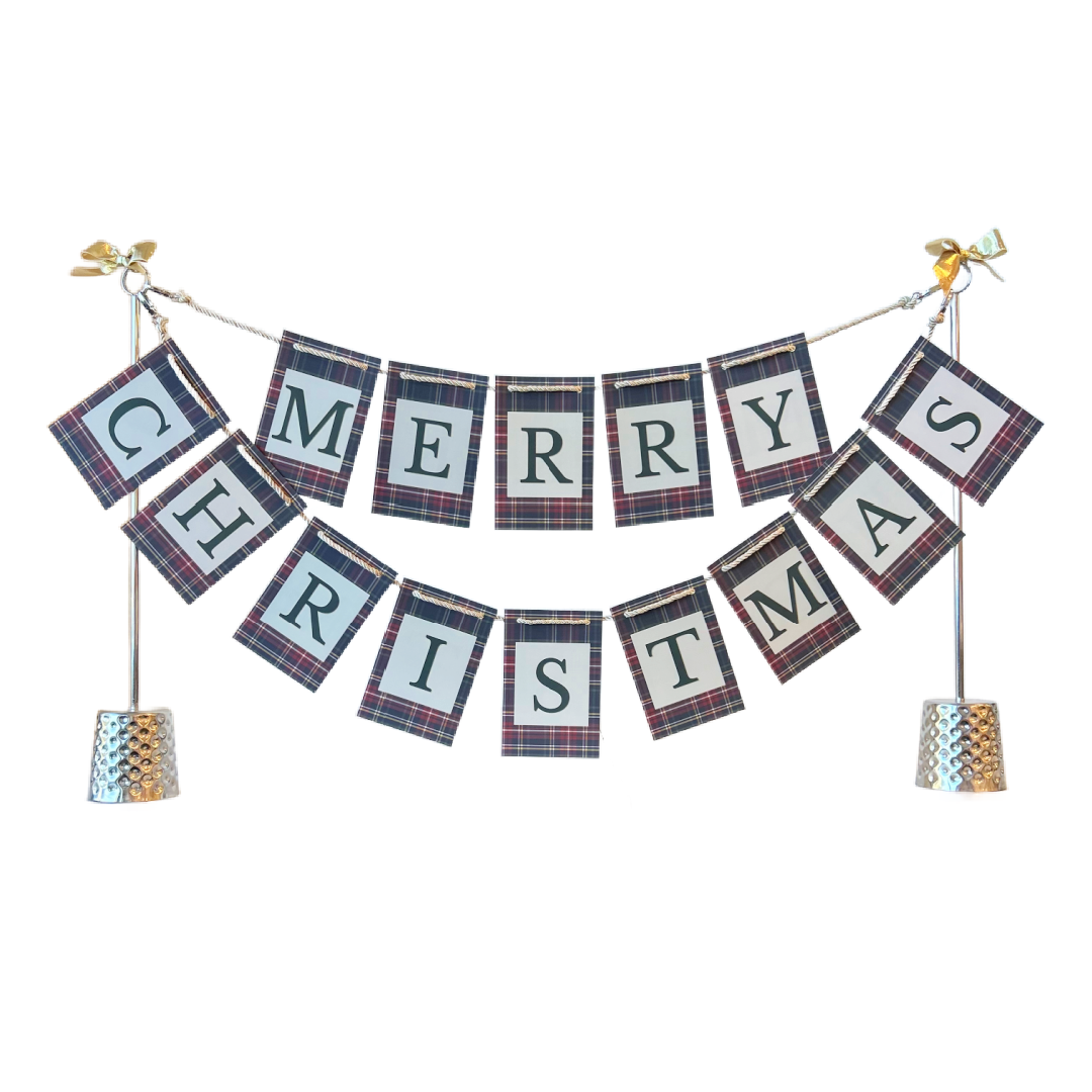 Christmas Plaid Banner - Birthday Butler